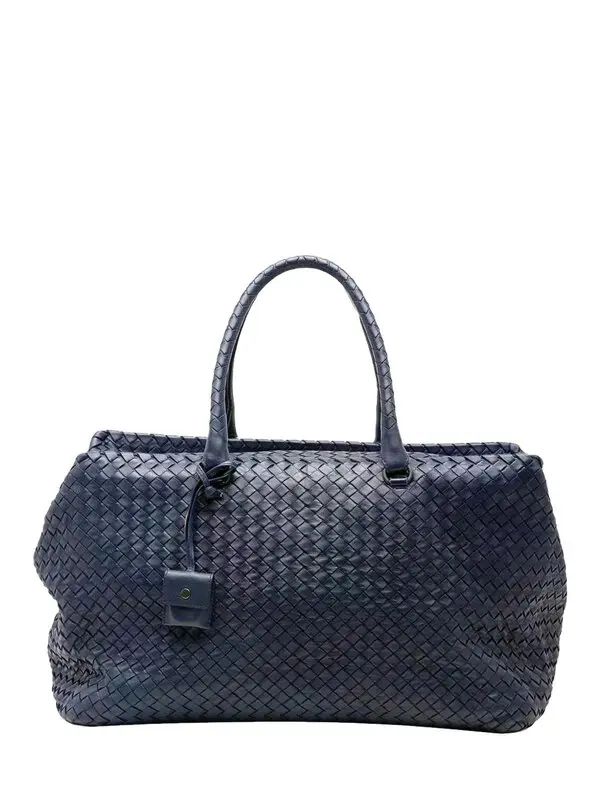 Bottega Veneta Large Nappa Intrecciato Brick Tote Bag - Blue
