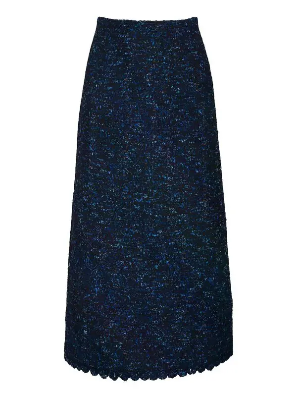 Lafayette 148 New York Cosmos Bouclé-effect Midi Skirt - Blue