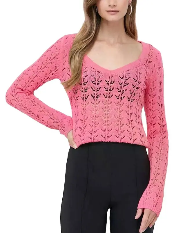 TWINSET V-neck Open-knit Sweater - Pink