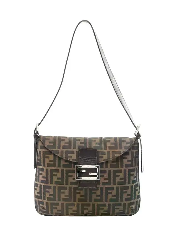 Fendi 2000-2010 Zucca Canvas Shoulder Bag - Brown