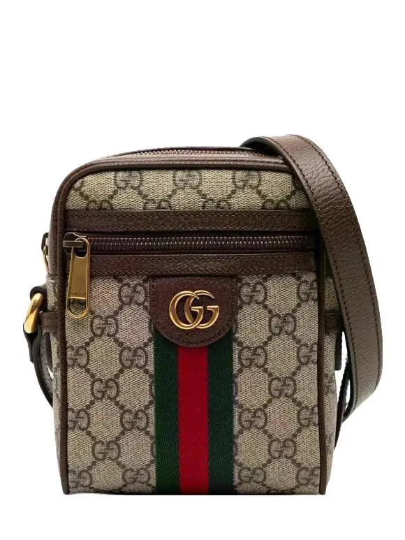 Gucci Mini Gg Supreme Ophidia Crossbody Bag - Brown