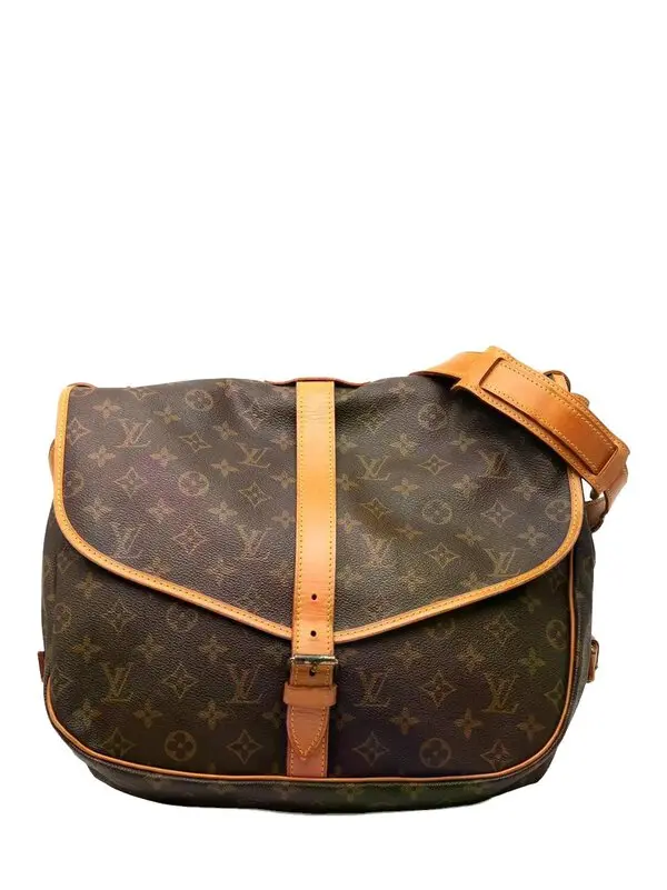 LOUIS VUITTON 1992 Monogram Saumur 35 Crossbody Bag - Brown