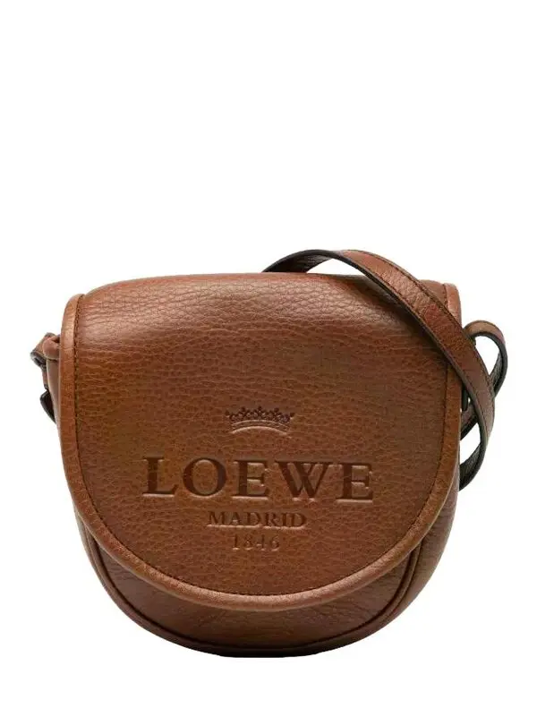 Loewe 2000-2020 Mini Leather Heritage Crossbody Bag - Brown
