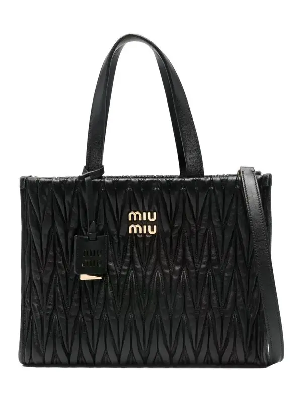Miu Miu Leather Tote Bag - Black