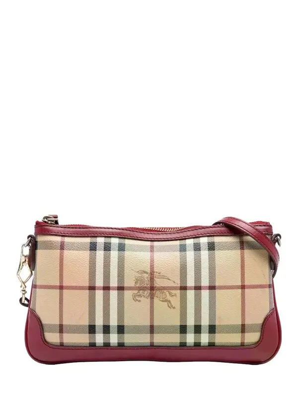 Burberry Haymarket Check Peyton Crossbody Bag - Brown