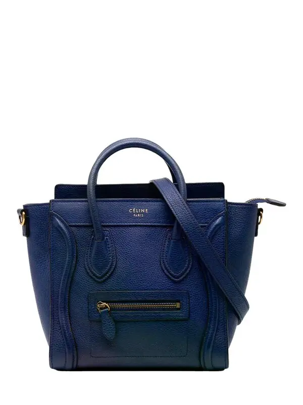 Celine 2014 Nano Leather Luggage Satchel - Blue