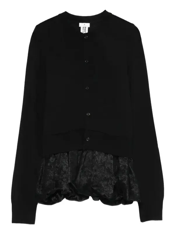 Noir Kei Ninomiya Gathered Cardigan - Black