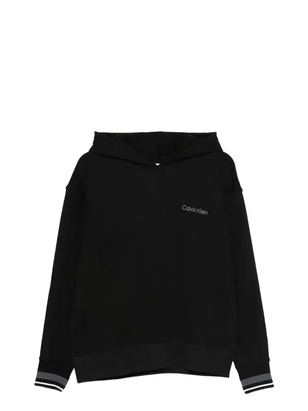 Calvin Klein Logo-embroidered Hoodie - Black