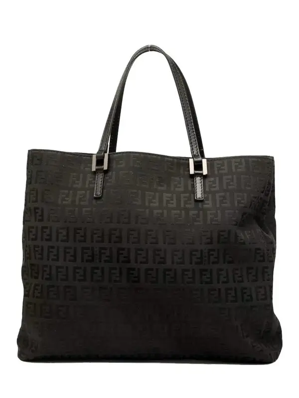 Fendi Zucchino Canvas Tote Bag - Black