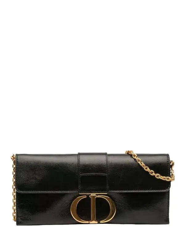 Dior 2019 Leather Montaigne 30 Clutch - Black