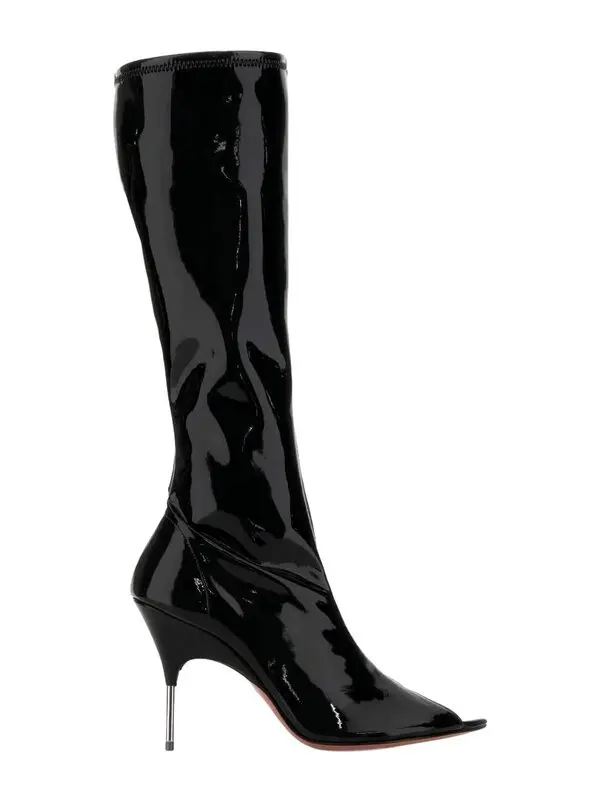 Amina Muaddi Bruna Heel Boots - Black