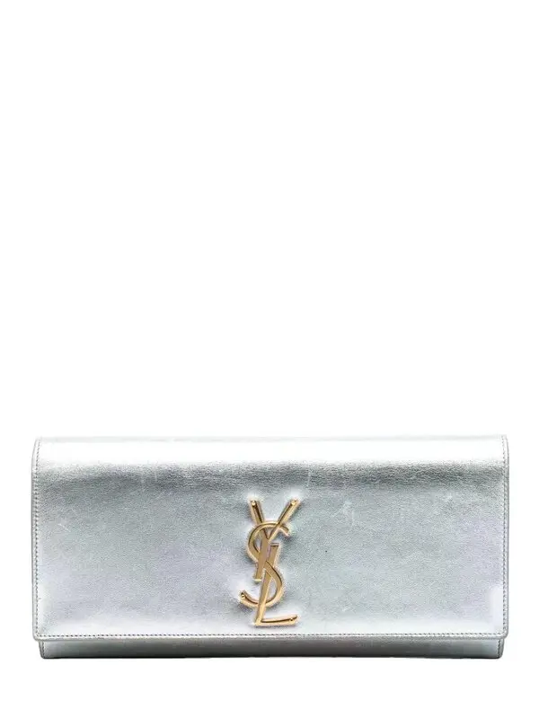 Saint Laurent 2014 Metallic Cassandre Clutch - Silver