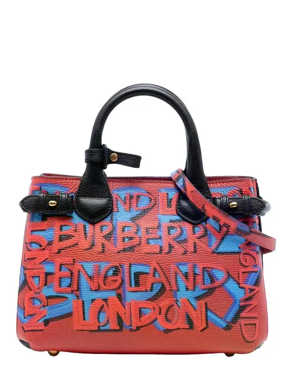 Burberry Small Graffiti Print Banner Satchel - Blue