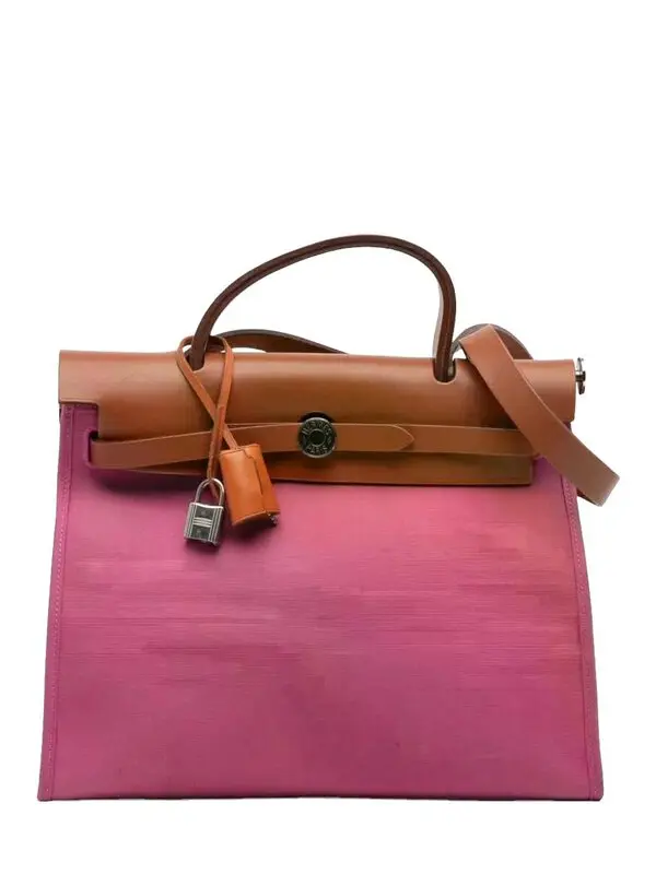 Hermès 2018 Toile Herbag Zip 31 Satchel - Pink