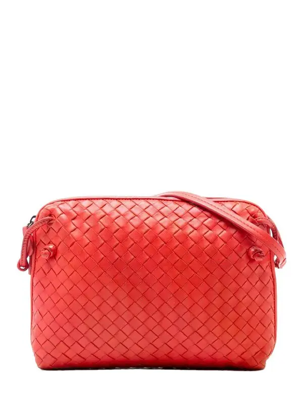 Bottega Veneta Nappa Intrecciato Nodini Crossbody Bag - Red
