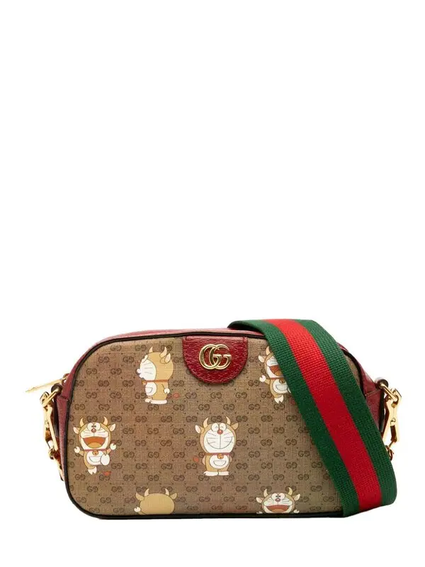 Gucci Micro Gg Supreme Doraemon Crossbody Bag - Brown