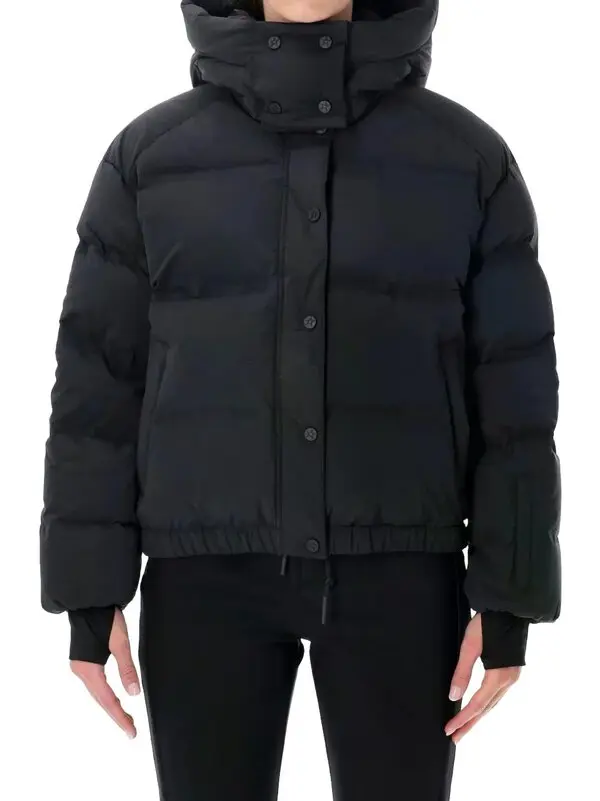 Perfect Moment Hooded Quilted Ski Jacket - Black