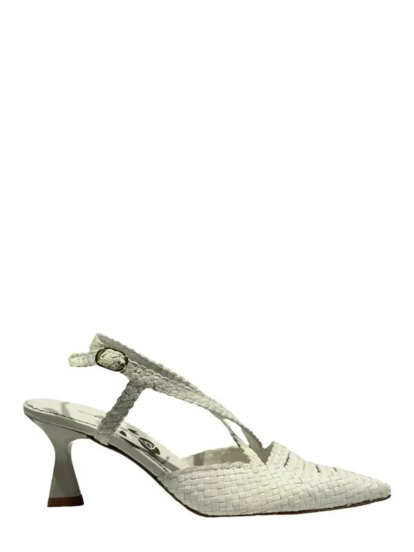 LA ROSE Moritz Pointed-toe Woven Pumps - White