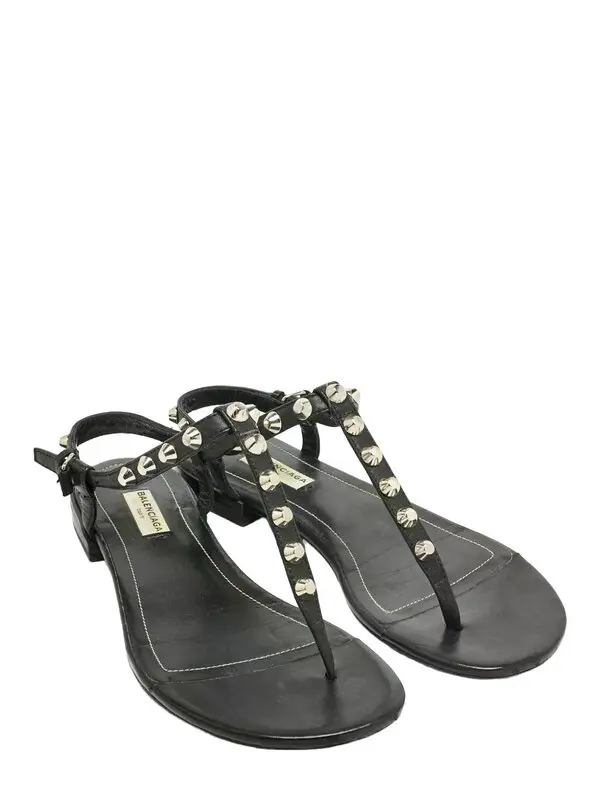 Balenciaga Arena Leather Sandals - Black