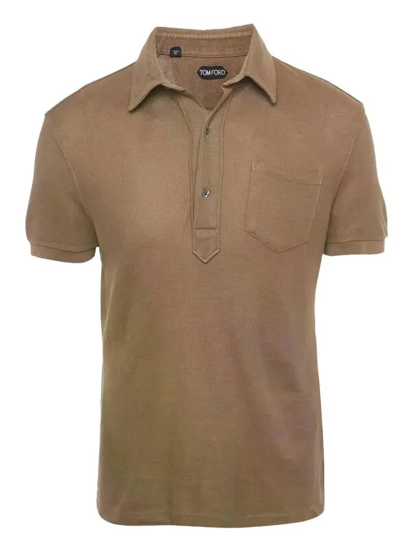 TOM FORD Chest-collar Polo Shirt - Brown