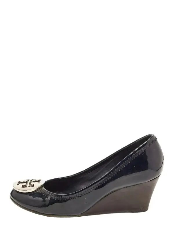 Tory Burch Leather Wedge Pumps - Blue