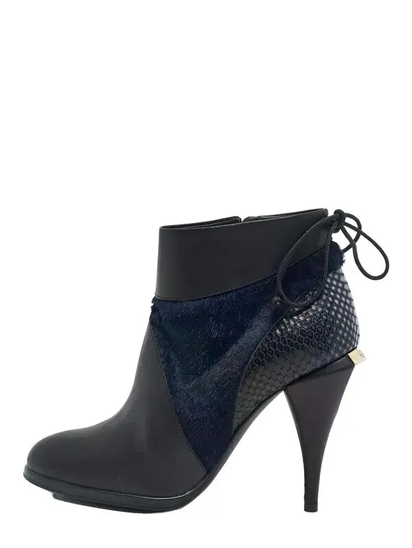 Fendi 105mm Leather Booties - Black