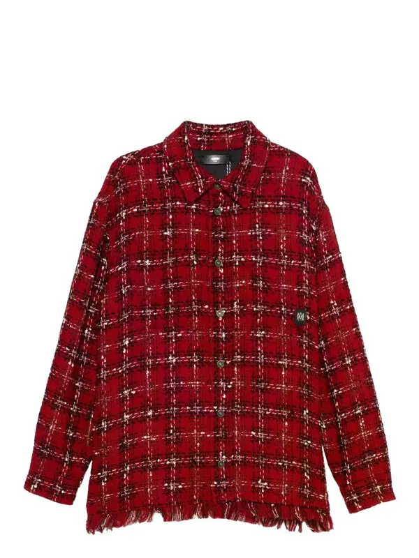 Amiri Frayed Checked Shirt - Red