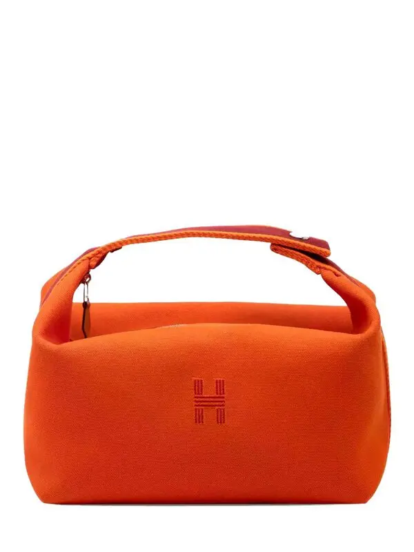 Hermès 2021-2025 Large Toile Bride A Brac Vanity Bag - Orange