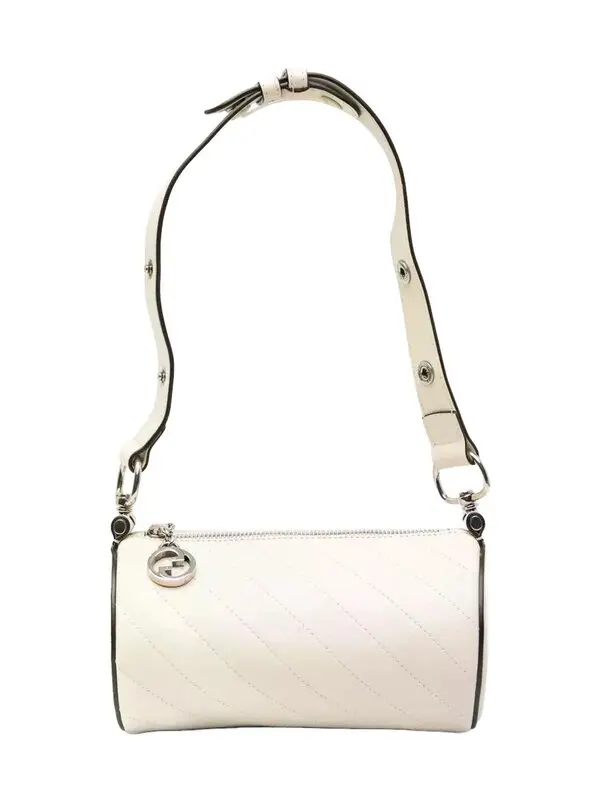 Gucci 2016-2025 Mini Leather Blondie Barrel Shoulder Bag - White
