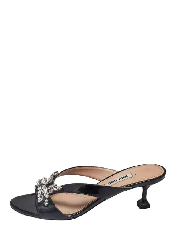 Miu Miu Crystal-embellished Heeled Slides - Black