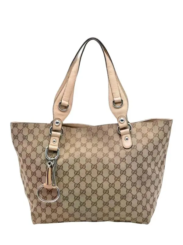 Gucci Gg Canvas Icon Bit Tote Bag - Brown