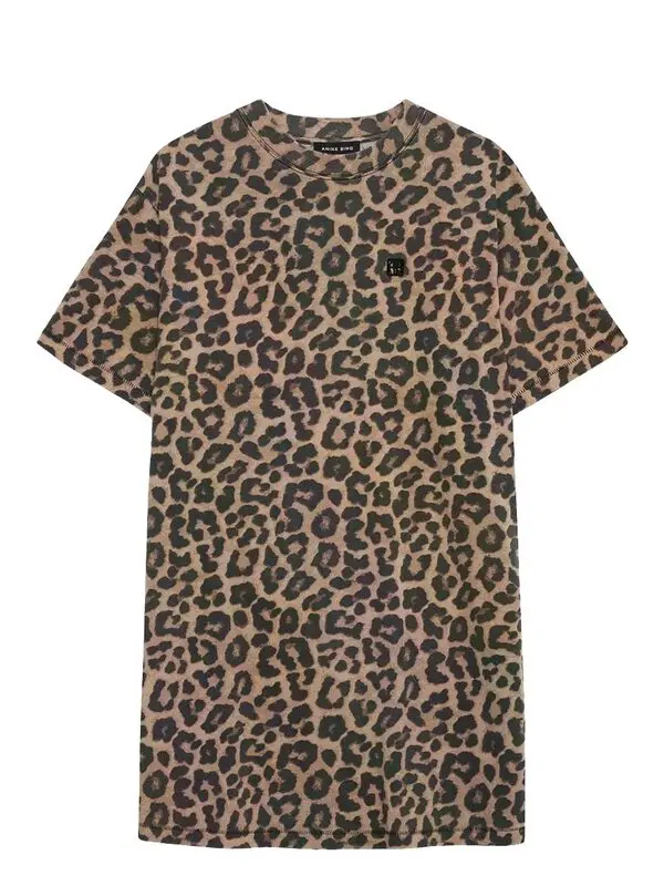 ANINE BING Beth Leopard-print Mini Dress - Brown