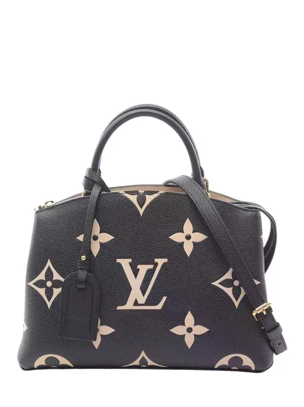 LOUIS VUITTON Bicolor Monogram Empreinte Giant Petit Palais Satchel - Black