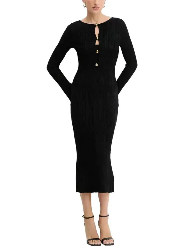 MARCIANO Buttoned Midi Dress - Black