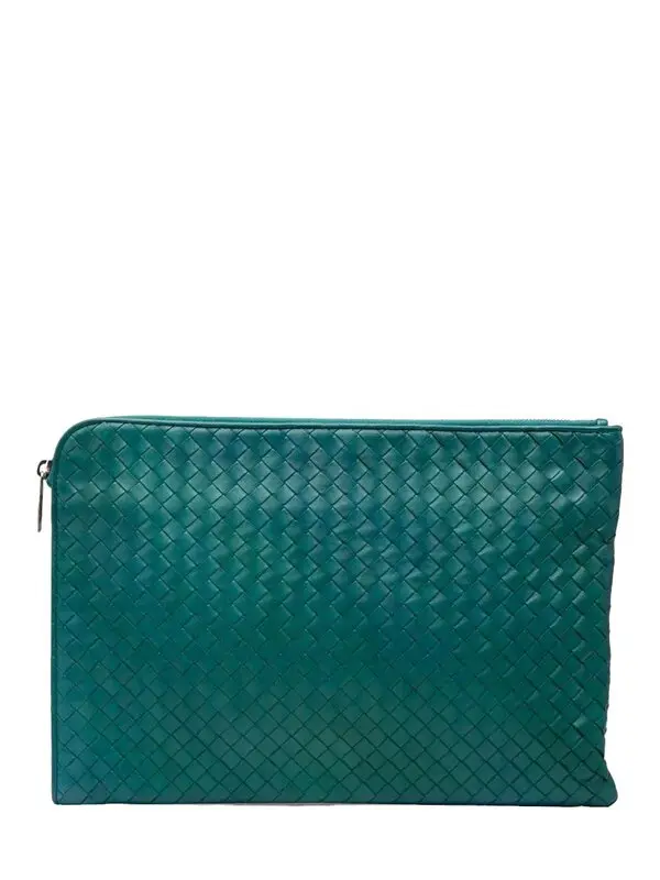 Bottega Veneta Nappa Intrecciato Clutch Bag - Blue