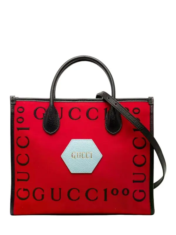 Gucci 2016-2025 Centennial Felt Satchel - Red