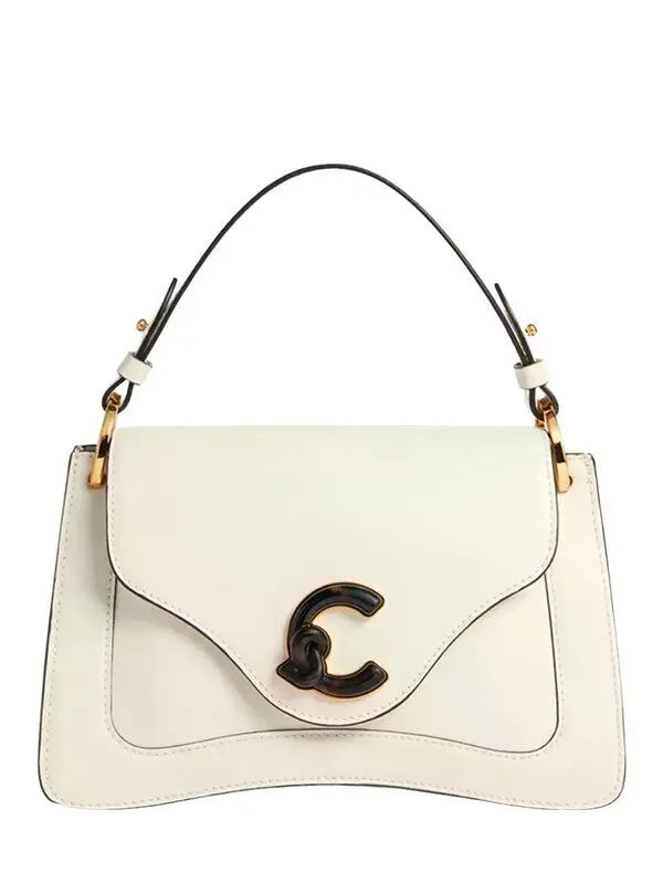 COCCINELLE Small C-me Shoulder Bag With Logo Detail - Neutrals