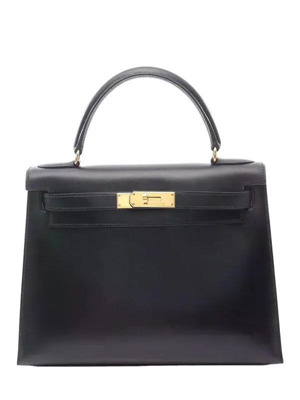Hermès 1971 Box Calf Kelly Ii Sellier 28 Handbag - Black