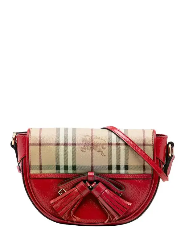 Burberry 2000-2017 Patent Leather Maydown Crossbody Bag - Red