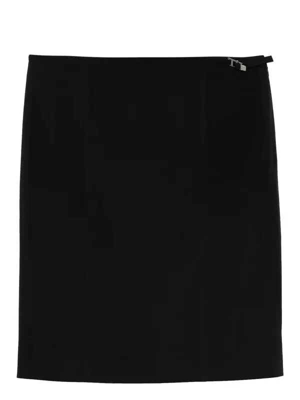 Gucci 2000s Buckle-detail Mini Skirt - Black
