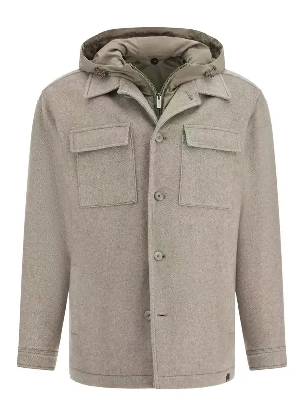 Boggi Milano Padded Bib Shirt Jacket - Neutrals