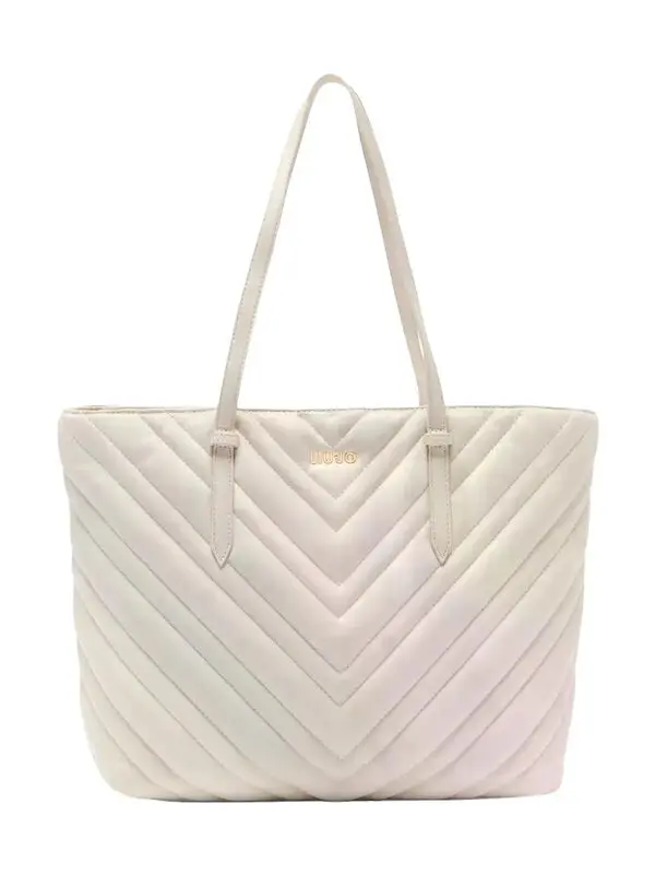 Liu Jo Quilted Chevron Tote Bag - White