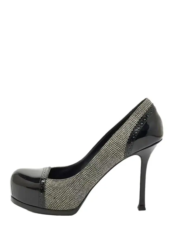 Saint Laurent Patent Leather Platform Stiletto Pumps - Black