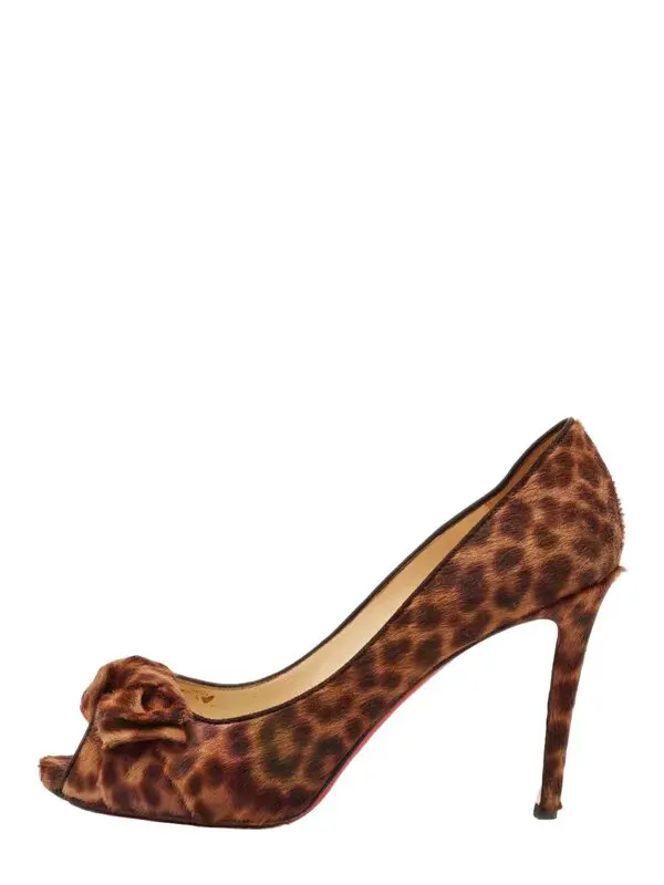 CHRISTIAN LOUBOUTIN Leopard Print Calf Hair Pumps - Brown