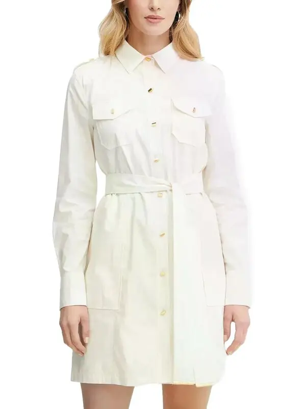 MARCIANO Belted Midi Shirt Dress - White