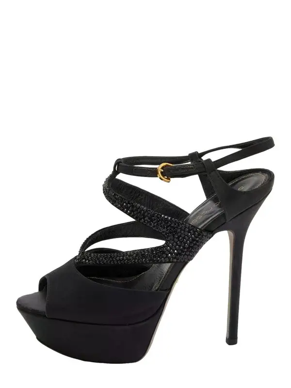 SERGIO ROSSI 135mm Criss-cross Strappy Sandals - Black