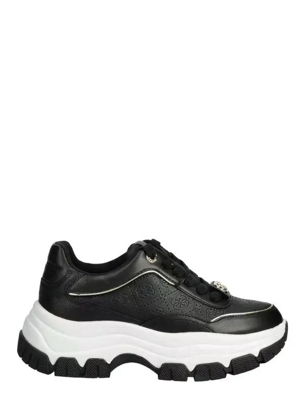 Guess Logo-plaque Platform Sneakers - Black