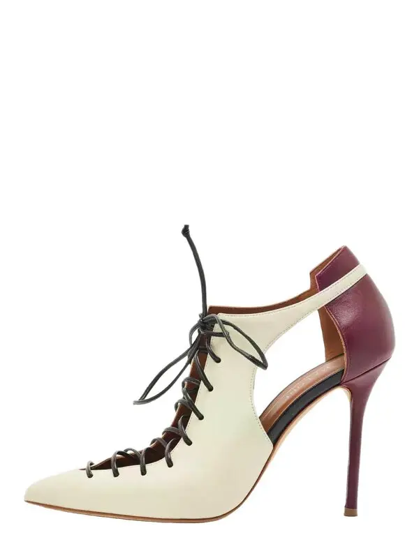 MALONE SOULIERS Montana Leather Lace-up Pumps - White