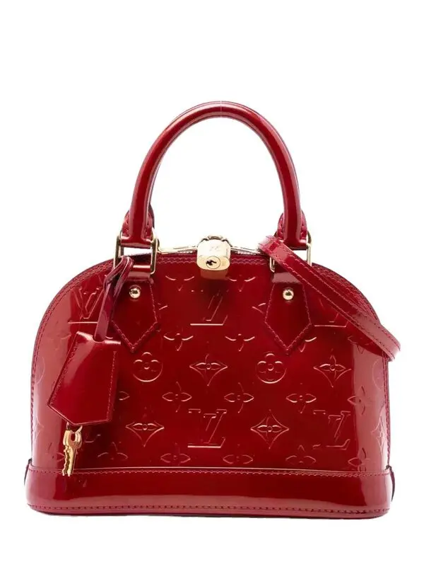 LOUIS VUITTON Monogram Vernis Alma Bb Satchel - Red