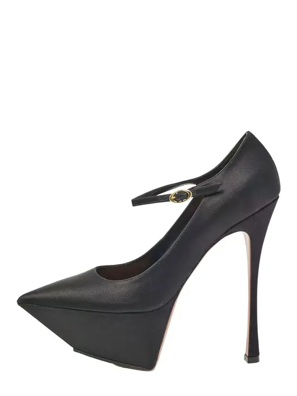Amina Muaddi 160mm Satin Platform Pumps - Black